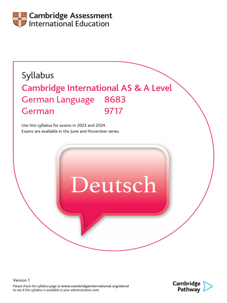 A LEVEL GERMAN Syllabus | PDF | Gce Advanced Level (United Kingdom ...