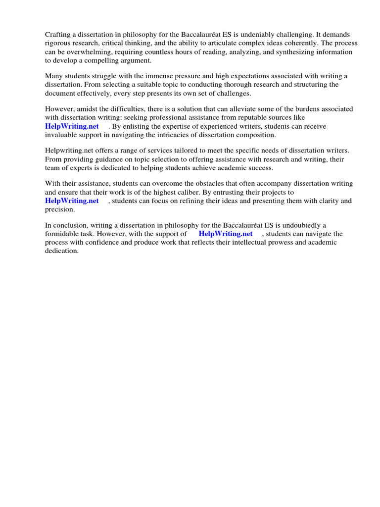 Dissertation Philo Bac Es | PDF