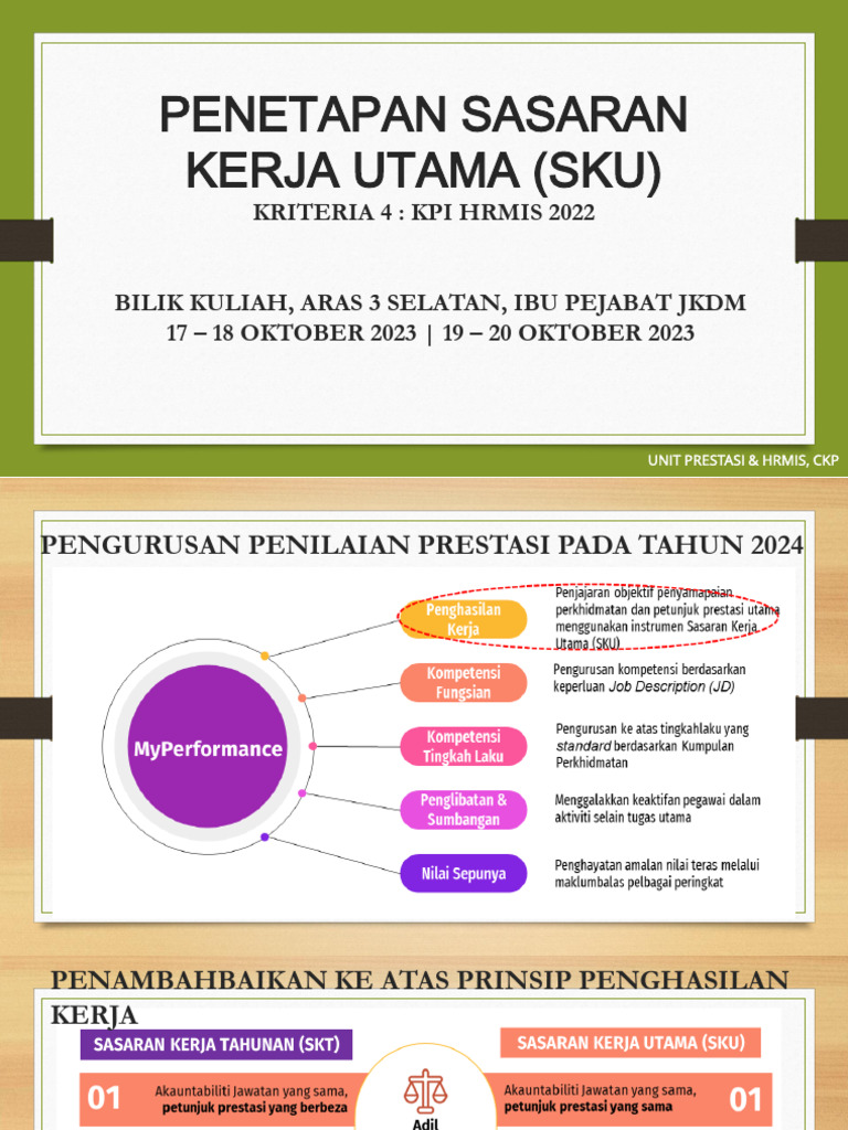 Slaid Penetapan Sasaran Kerja Utama Tahun 2023 | PDF