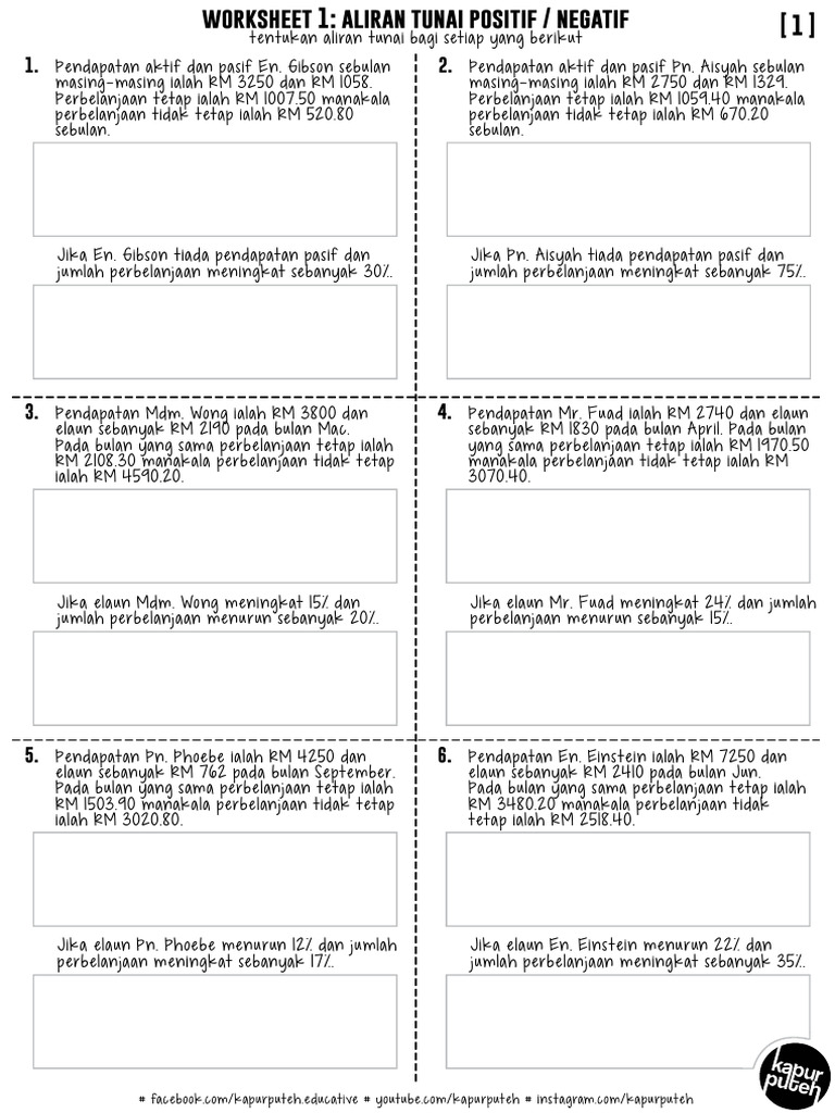 (Worksheet KSSM) Matematik Pengguna - Pengurusan Kewangan (Form 4) | PDF