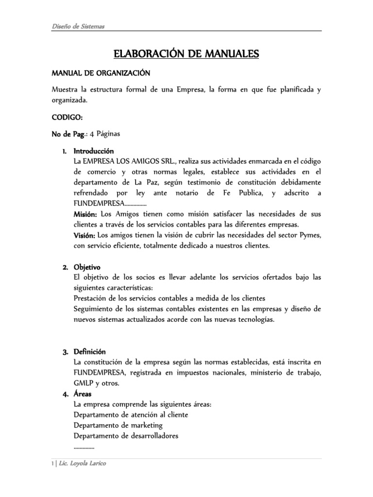 MANUALES DE LA EMPRESA | PDF | Contabilidad | Business