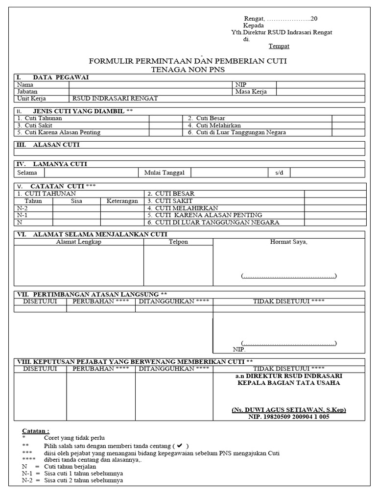 Formulir Cuti Honorer | PDF