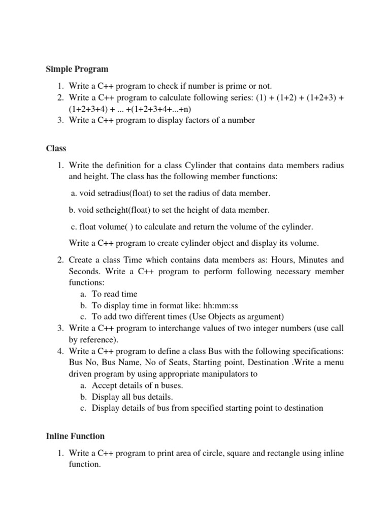 CPP Final Programs | PDF | Method (Computer Programming) | C++ CPP Final Programs | PDF | Method (Computer Programming) | C++