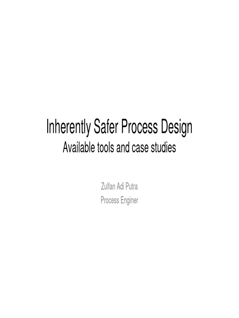Inherently Safer Process Design | PDF | Chemistry