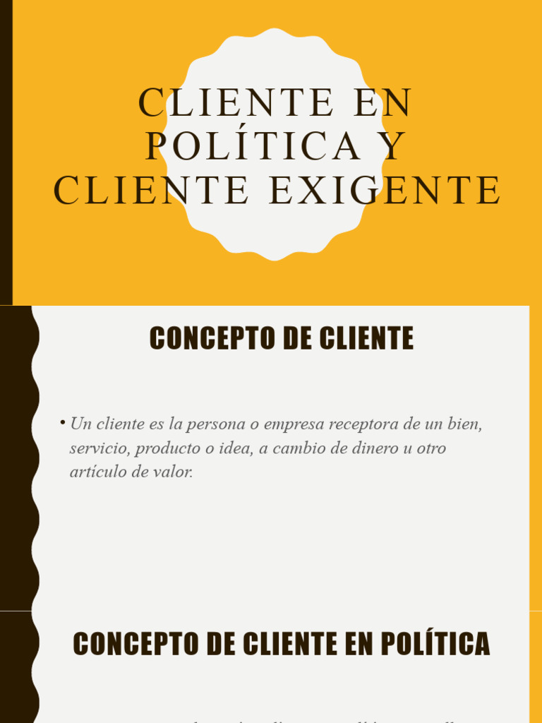 Cliente en Política y Exigente: Definición y Características | PDF