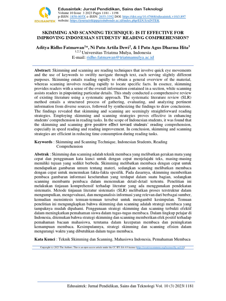 skimming scanning | PDF