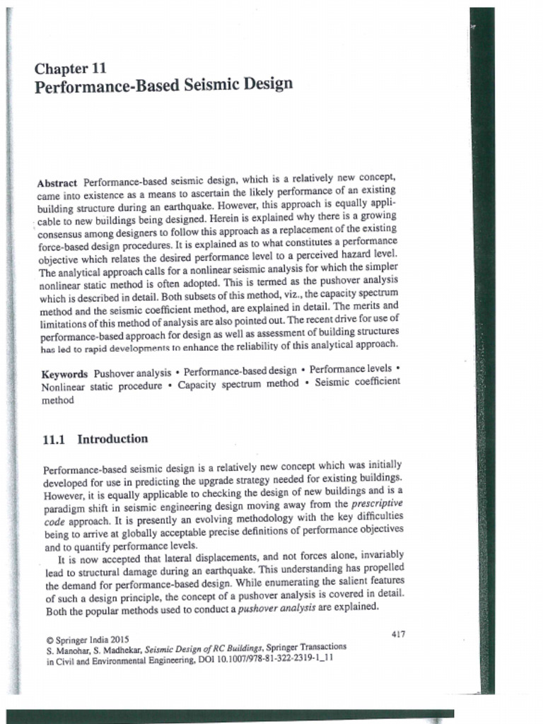 Capítulo 11 Performance-Based Seismic Design | PDF Capítulo 11 Performance-Based Seismic Design | PDF