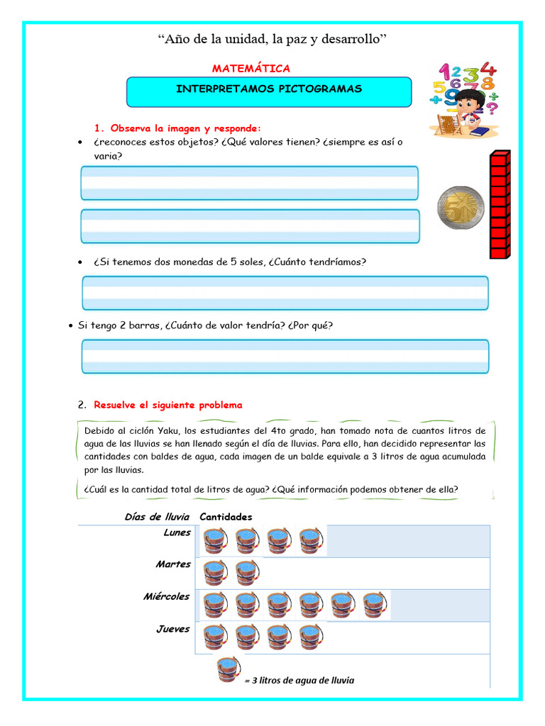 FICHA MATE - PICTOGRAMAS | PDF