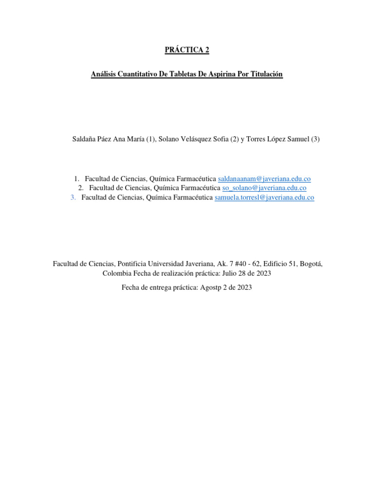Practica No.2 Analisis Instrumental | PDF | Concentración | Medicamentos con receta