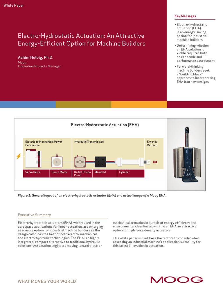 Moog Actuators EHA Whitepaper en | PDF | Actuator | Pump