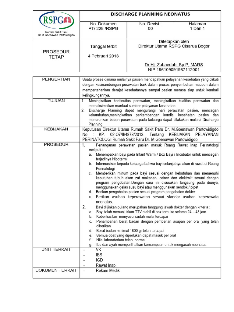 Protap 228 DISCHARGE PLANNING | PDF