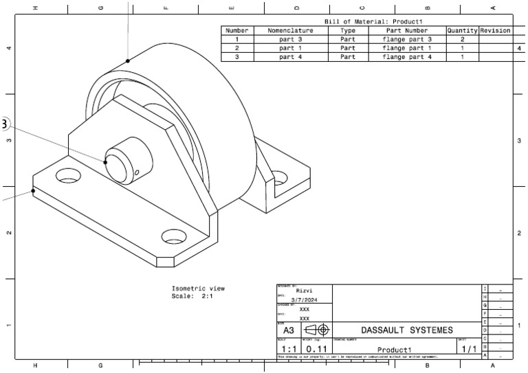Flange Coupling Assembly Drafting | PDF
