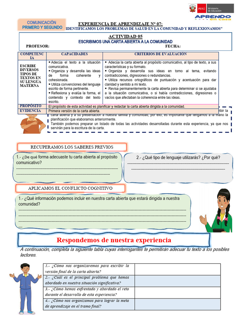 Vi Exp. 7 Act. 5 Comunicación | PDF | Coma | Puntuación