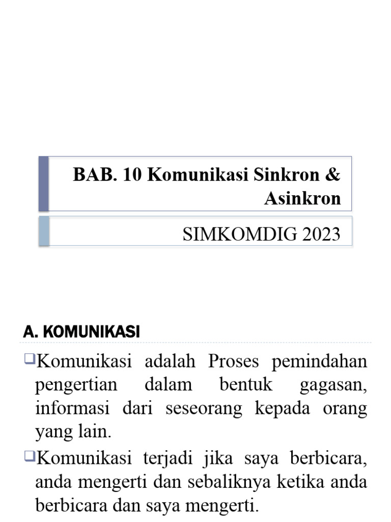 SIMKOMDIG KD 3.10 Komunikasi Sinkron Dan Asinkron | PDF | Karier ...