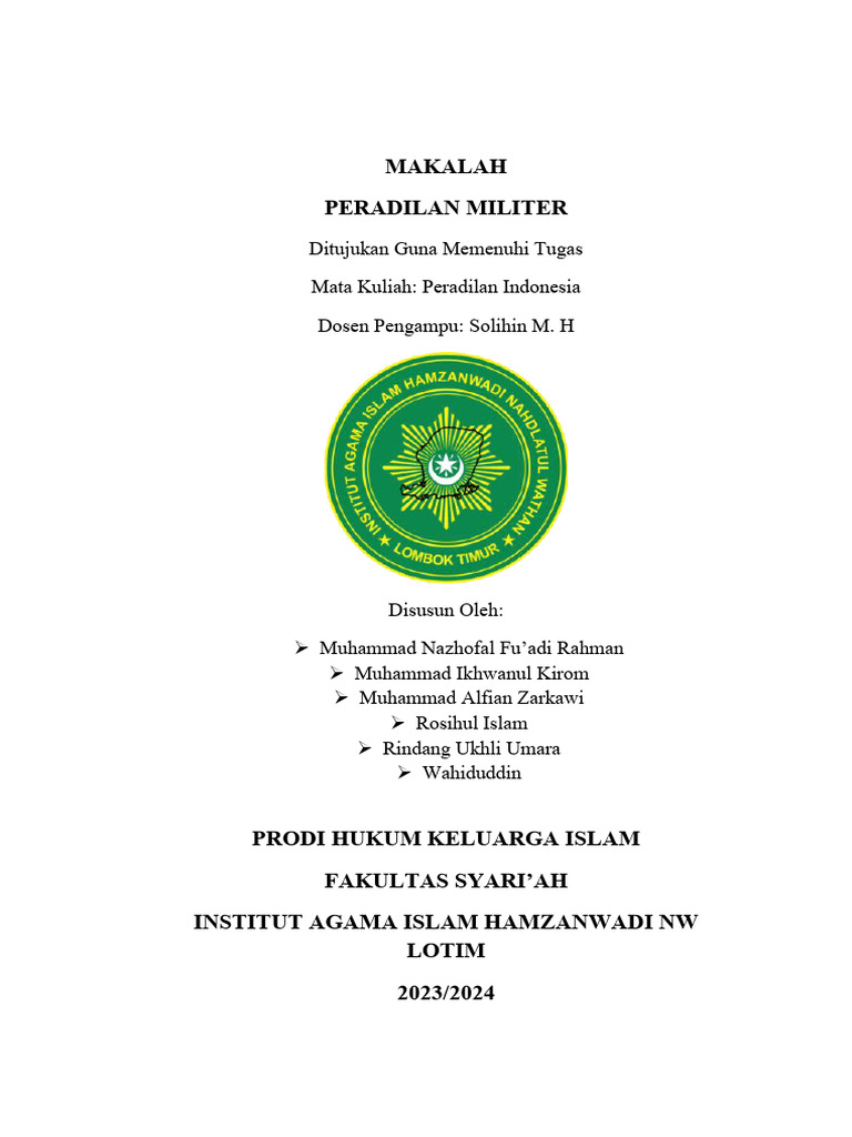 Makalah Peradilan Militer | PDF