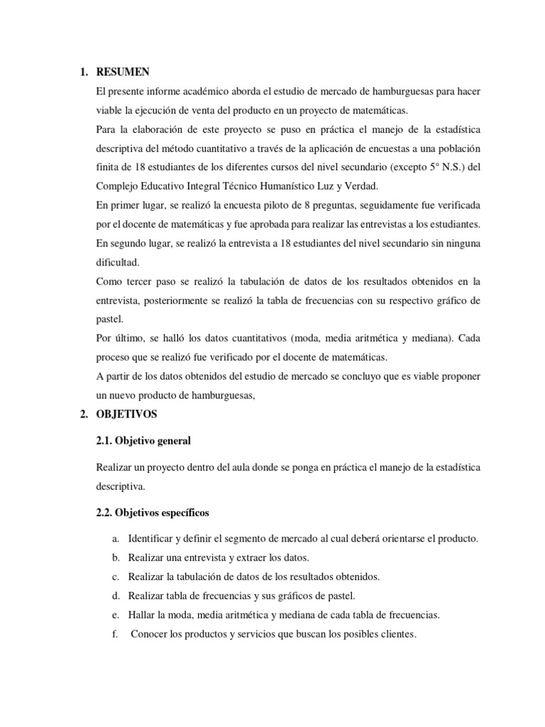 Informe de Mate | PDF | Cuestionario | Metodología de encuesta