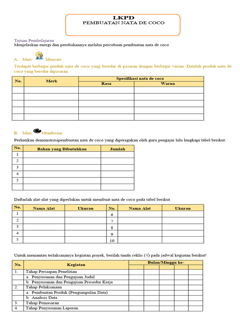 LKPD NATA DE COCO | PDF