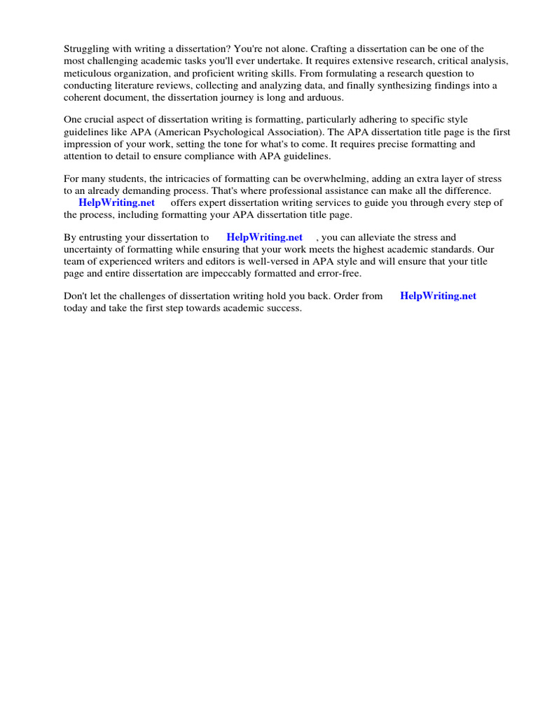 Apa Dissertation Title Page Example | PDF | Apa Style | Citation