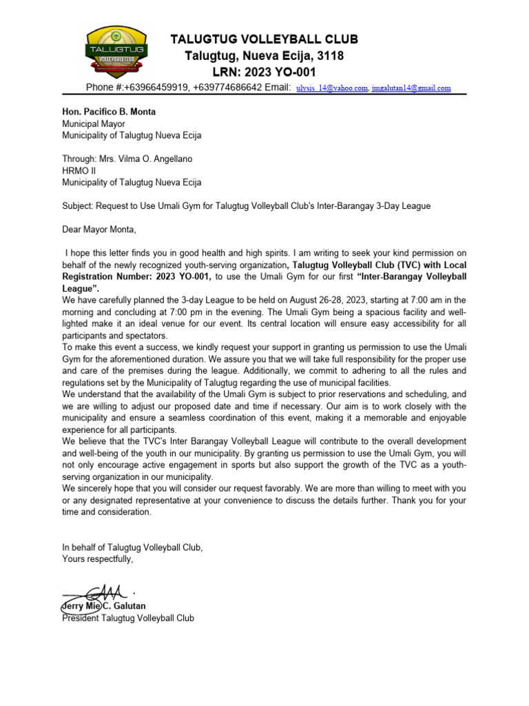 TVC ODL Letter 2023 | PDF