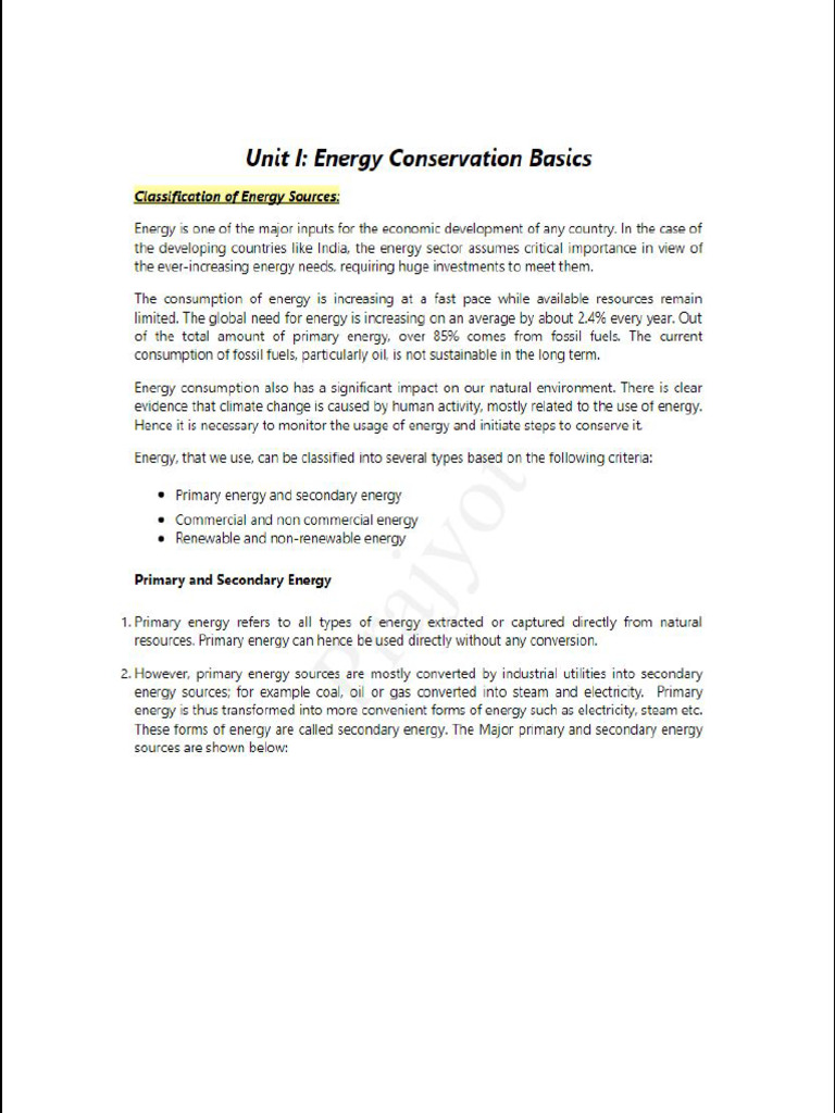 Unit-1 - Energy Conservation Basics | PDF