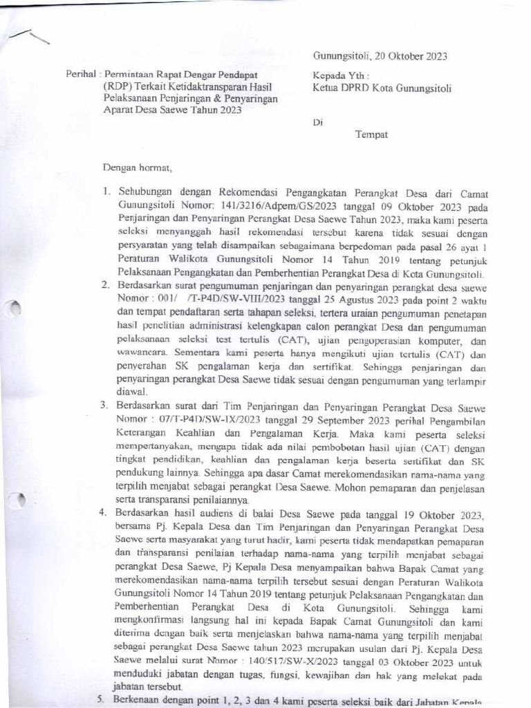 Kegiatan RDP (Rapat Dengar Pendapat) | PDF