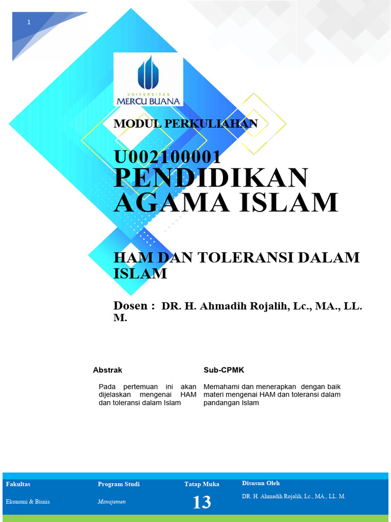 Modul - Ham Dan Toleransi Dalam Islam | PDF