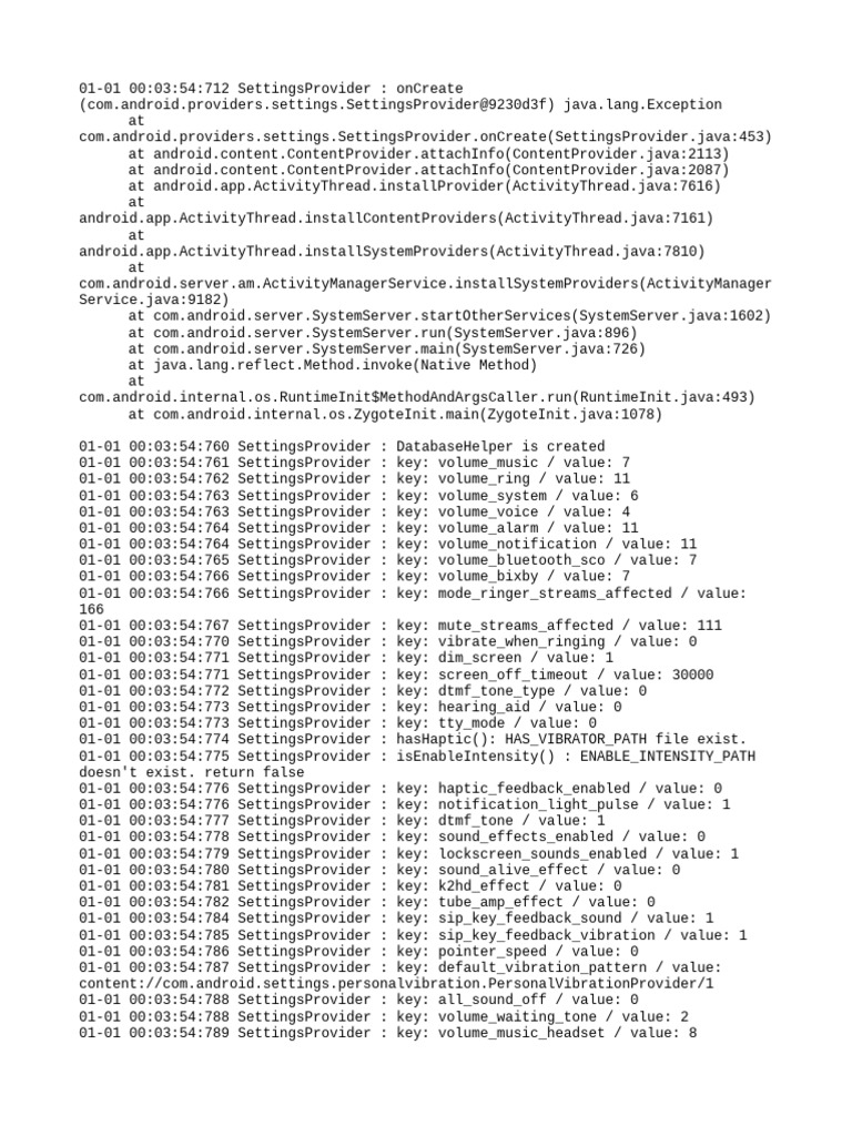 Settings Provider | PDF | Java (Programming Language) | Xml