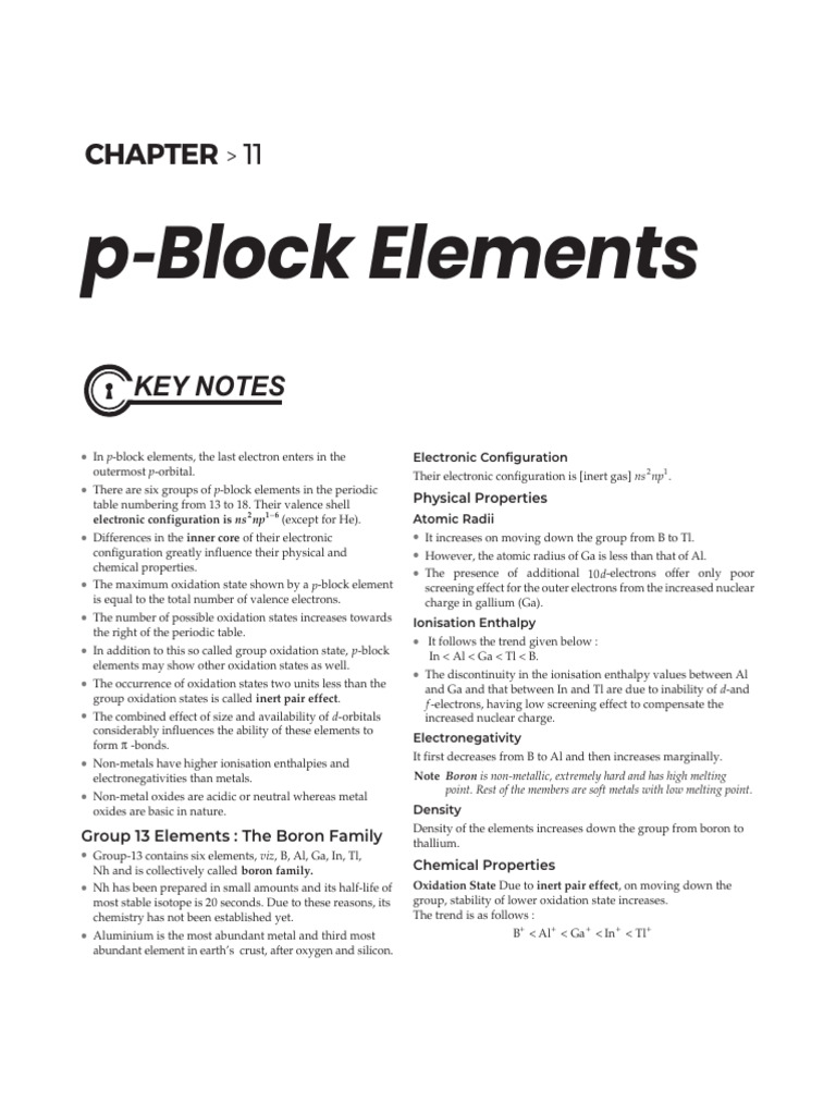 P Block Elements | PDF | Carbon | Silicon Dioxide