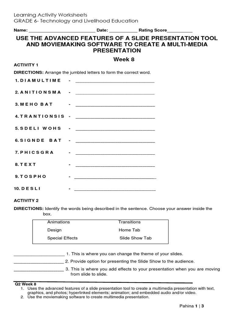 TLE-6 Q2 W8 | PDF | Multimedia | Graphics