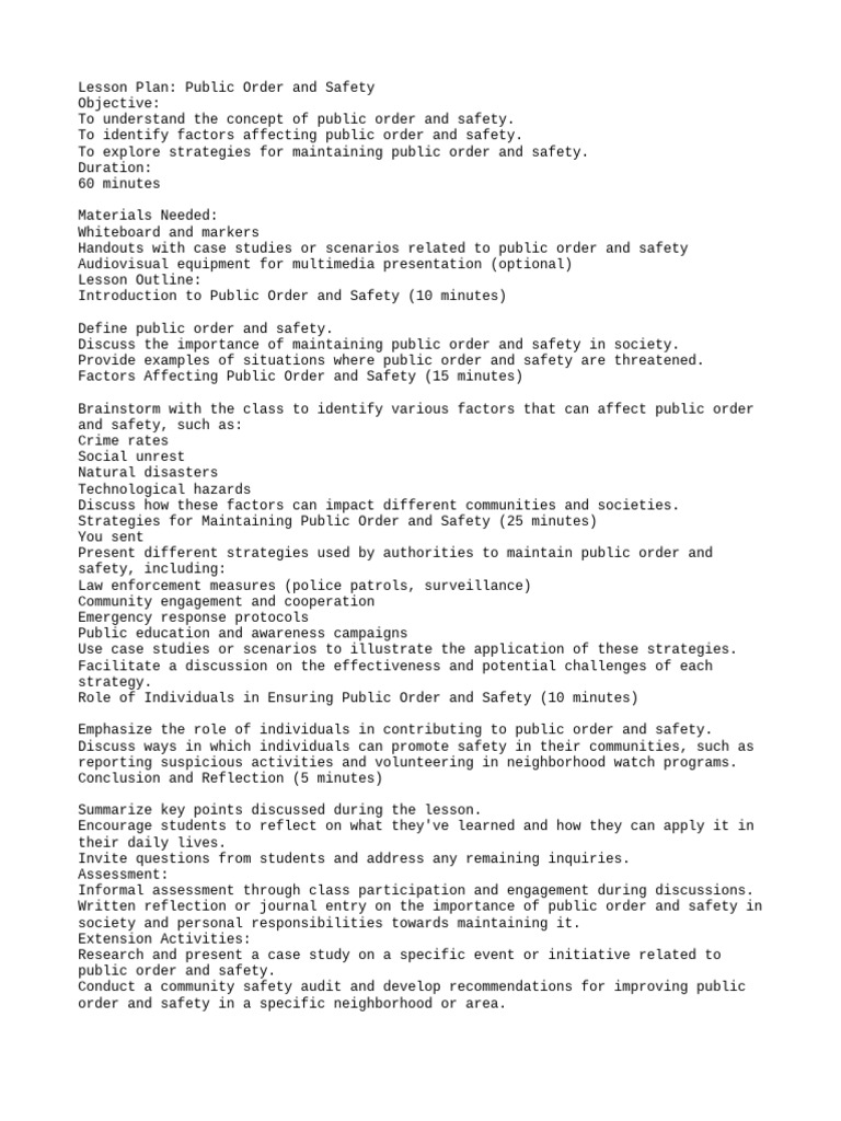 Public Order and Safety | PDF | Safety