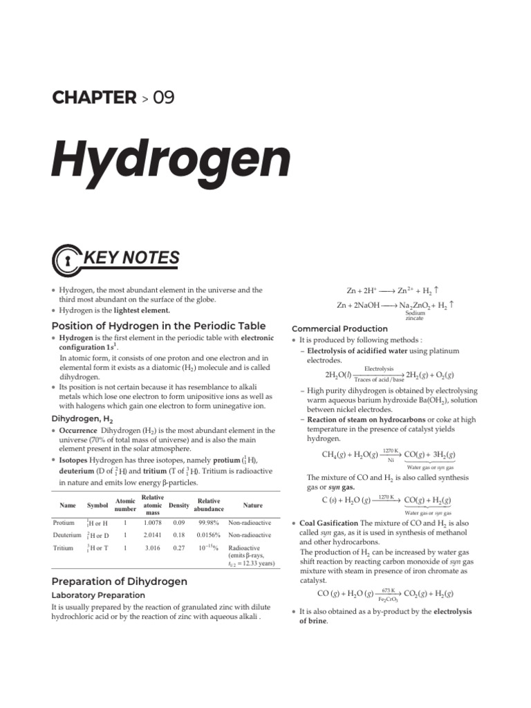 Hydrogen | PDF | Hydrogen | Hydride