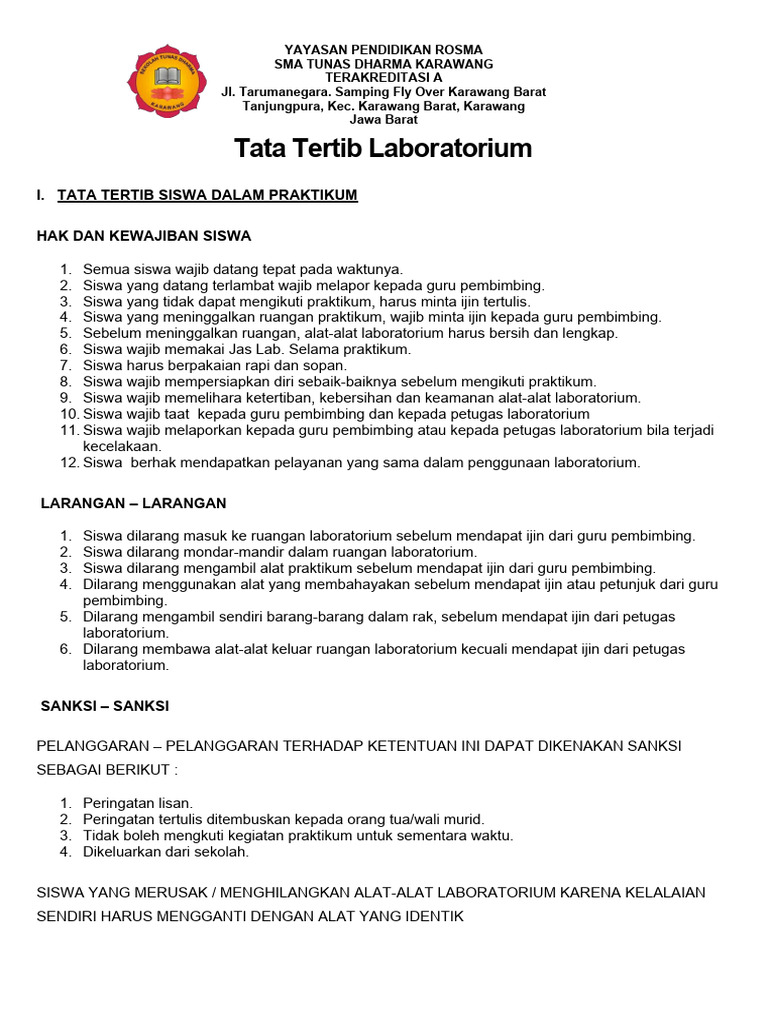 Tata Tertib Laboratorium | PDF