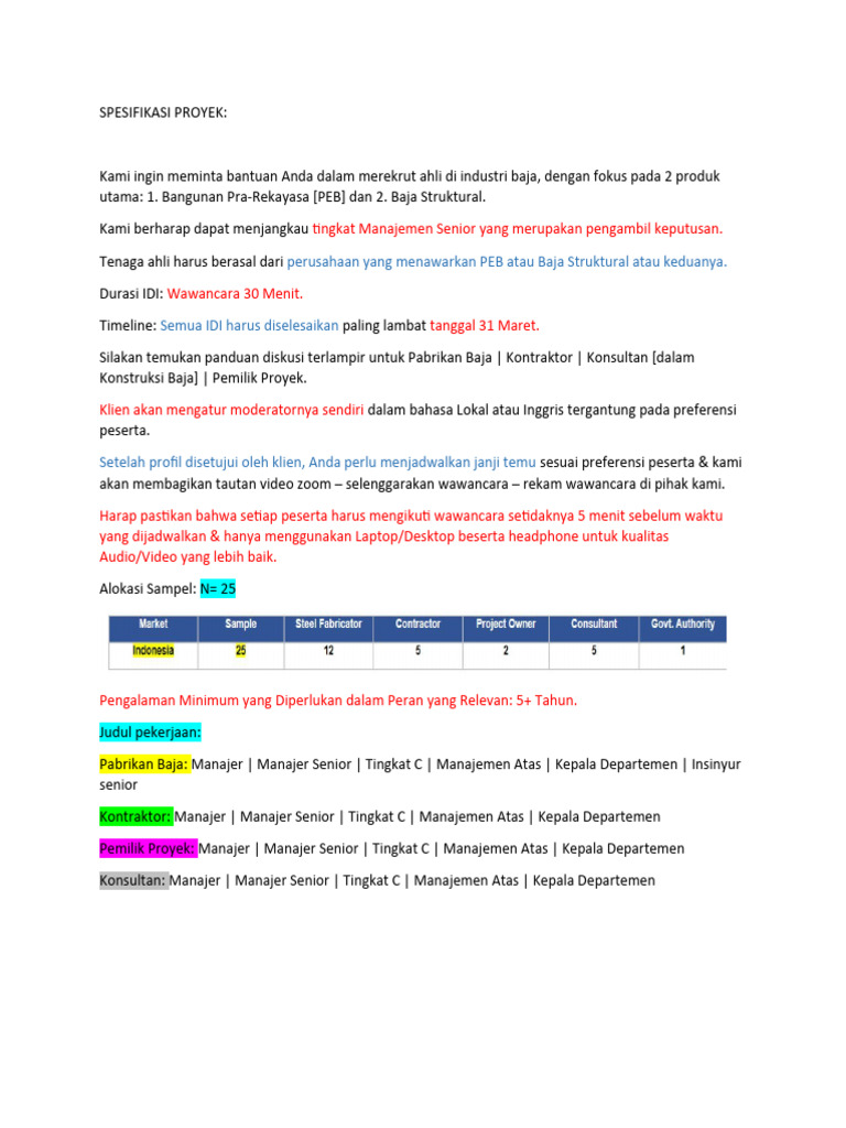 PROJECT SPECS Steel Project | PDF