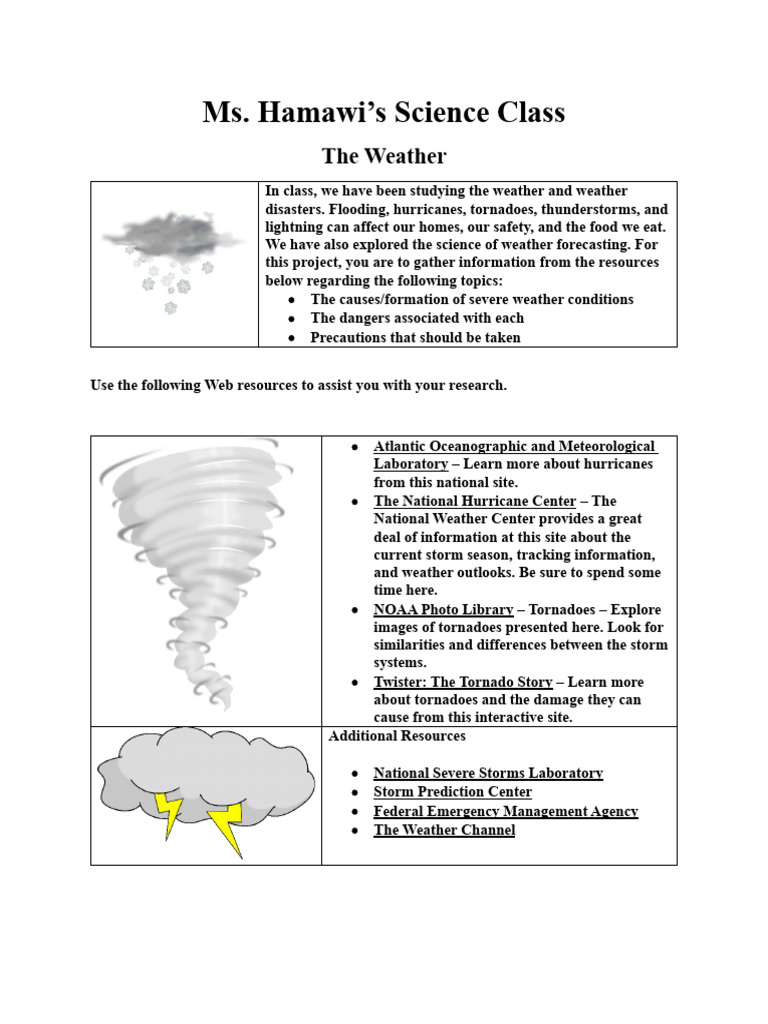 Science Curriculum Resource Page | PDF | Tornadoes | Weather