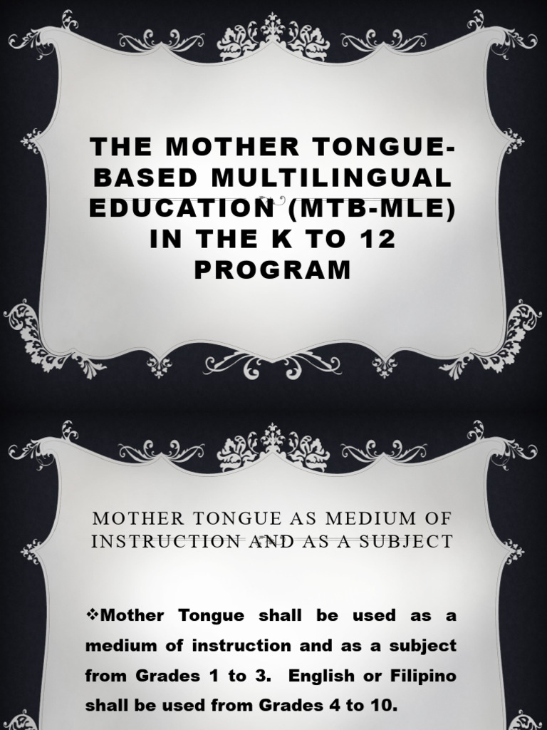 The Mother Tongue Based Multilingual Education MTB MLE | PDF | Syllable ...