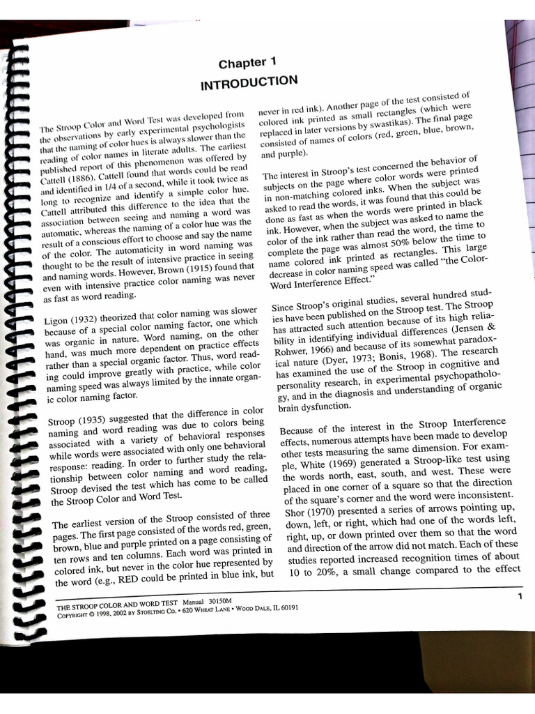 Stroop Test Complete | PDF