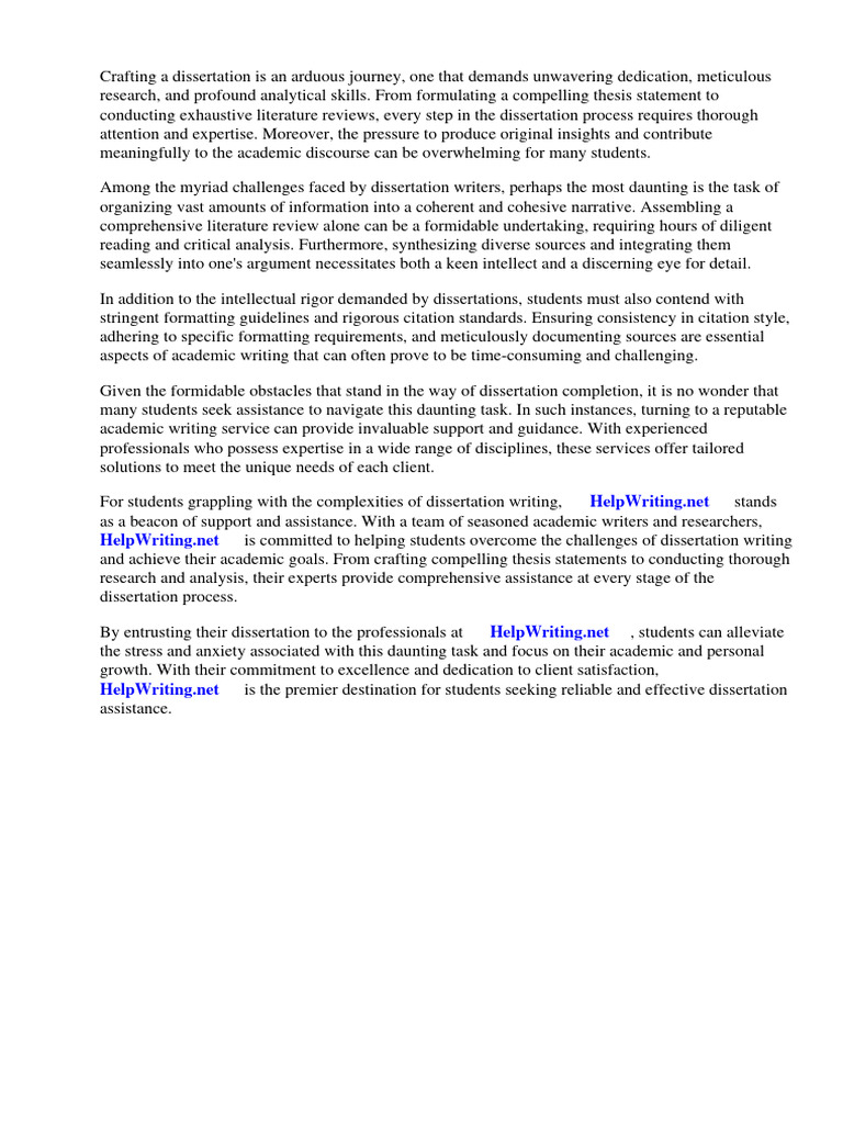 Dissertation Writing Support | PDF | Thesis | Scribd