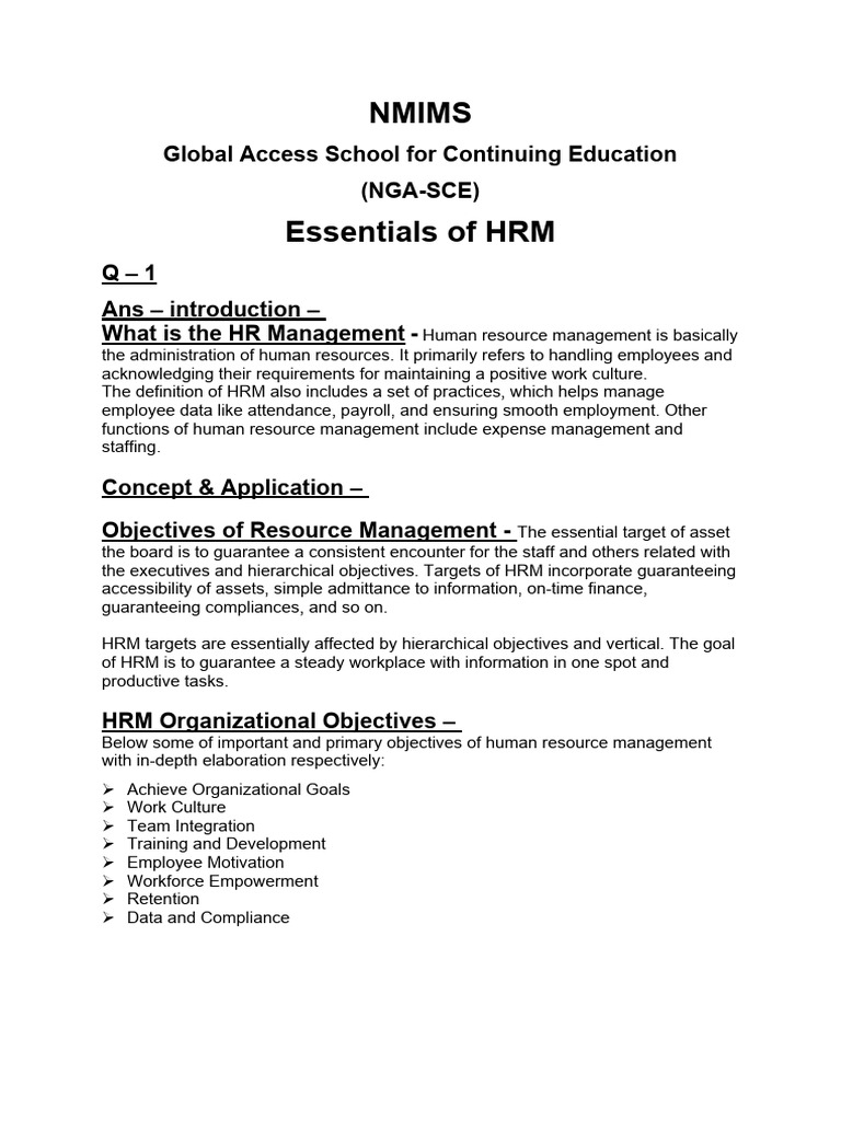 Essentials of HRM | PDF | Human Resource Management | Human Resources