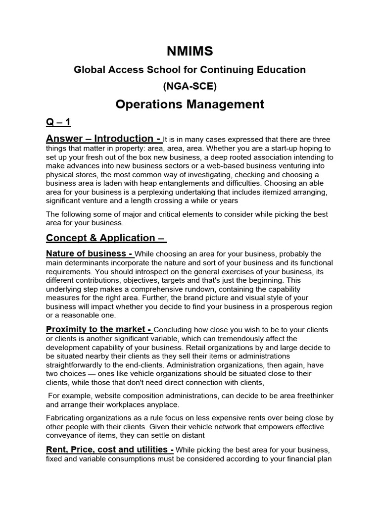 Operations Management | PDF | Inventory | Kitchen