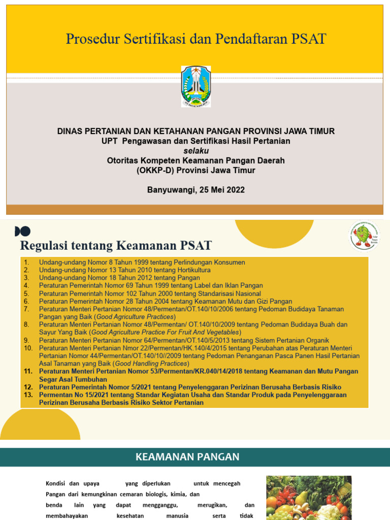 Prosedur Sertifikasi PSAT Pertanian | PDF | Bisnis