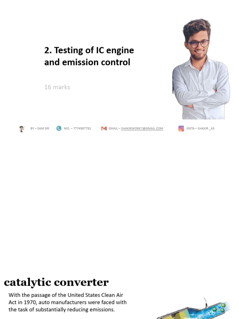 IC Engine Testing & Emission Control Guide | PDF | Exhaust Gas