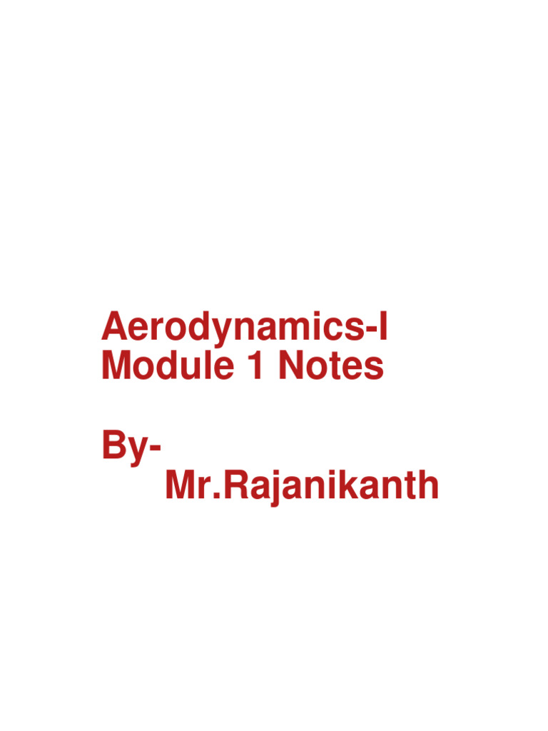 Aerodynamics Mod 1 | PDF
