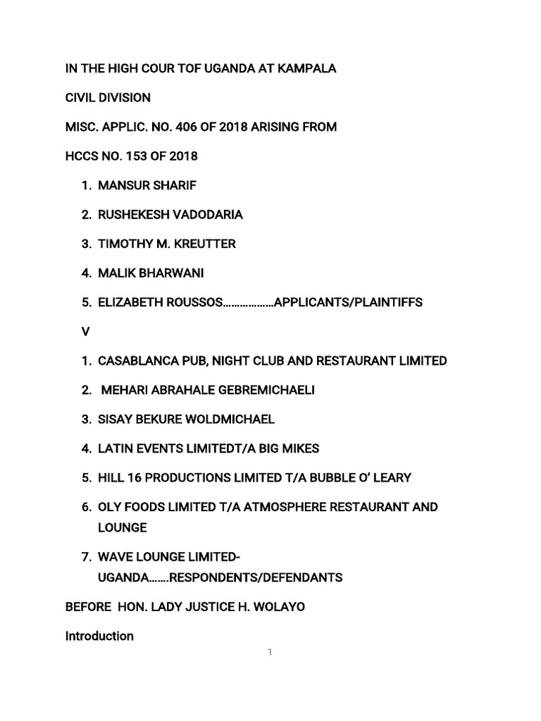Casablanca V KCCA | PDF