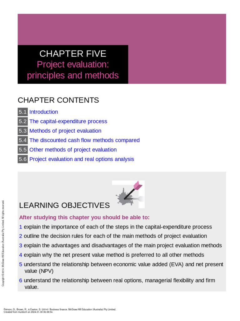 Business Finance - (Chapter 5 Project Evaluation Principles and Methods) | PDF | Net Present ...