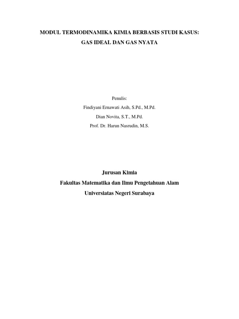 "Modul Gas Ideal & Nyata" | PDF