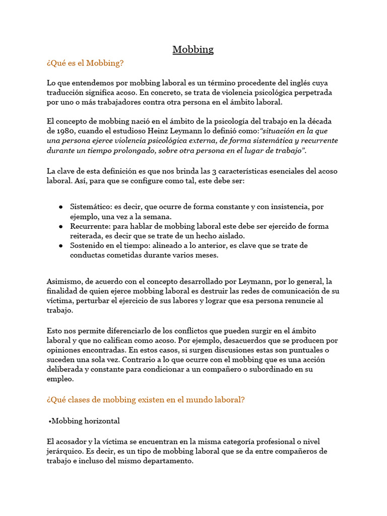 Investigación acerca del mobbing | PDF | Intimidación | Justicia