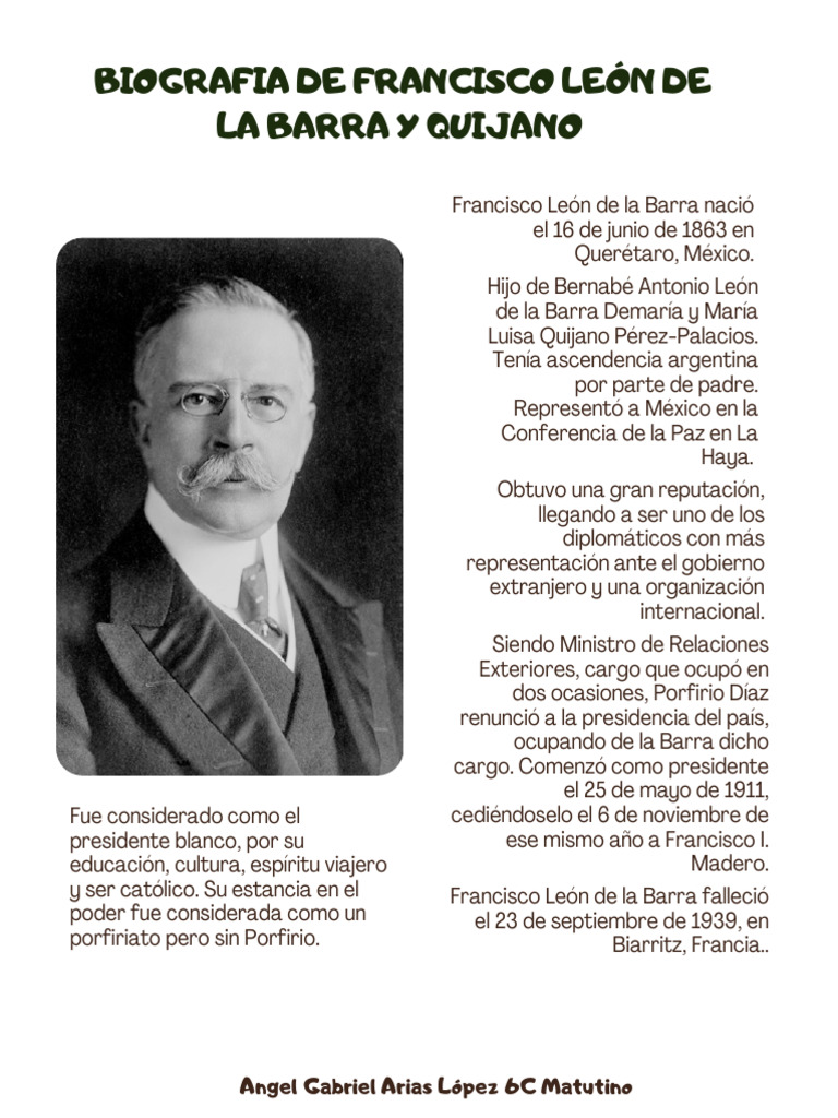 Biografía de Francisco León de la Barra | PDF | Historia