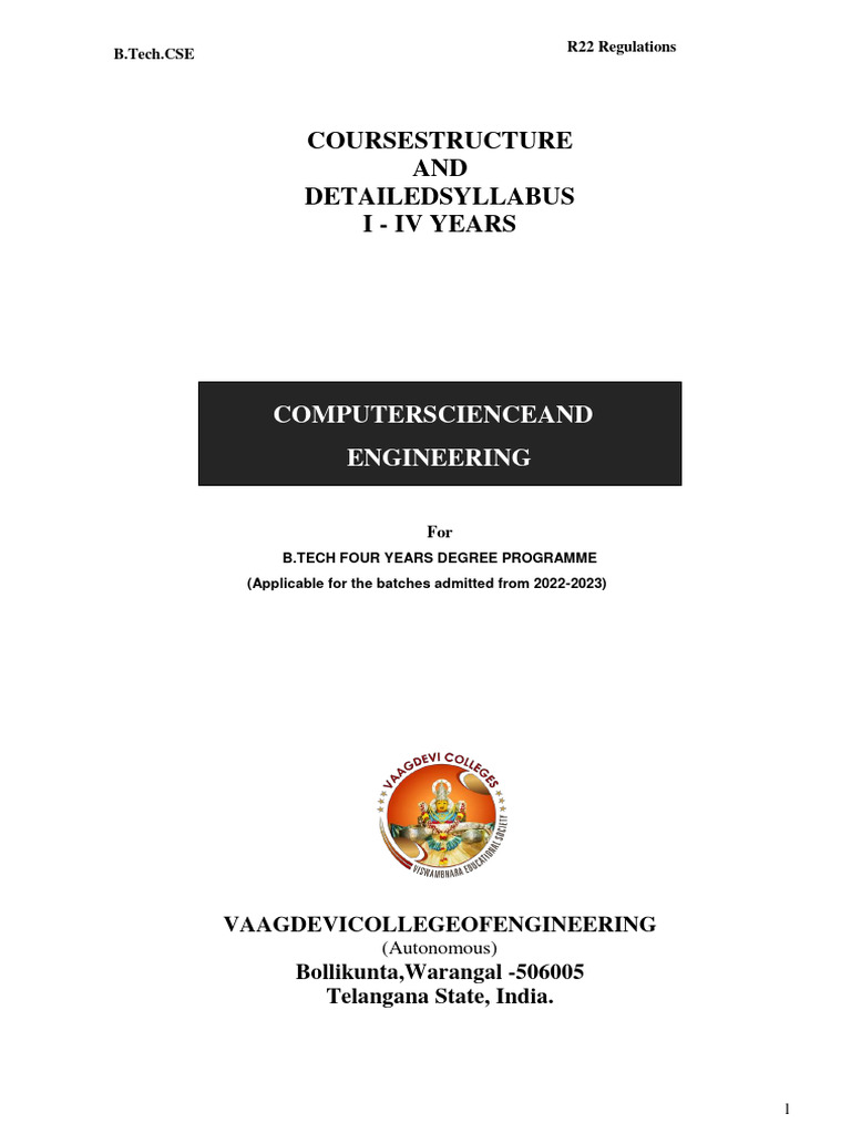 Complete 4 Years R22 Syllabus | PDF