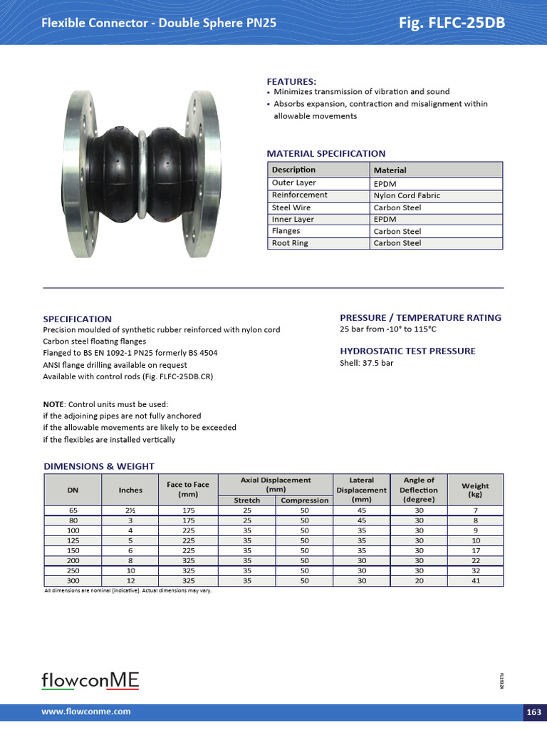 FLFC Double Sphere Connector Specs | PDF | Building Materials ...