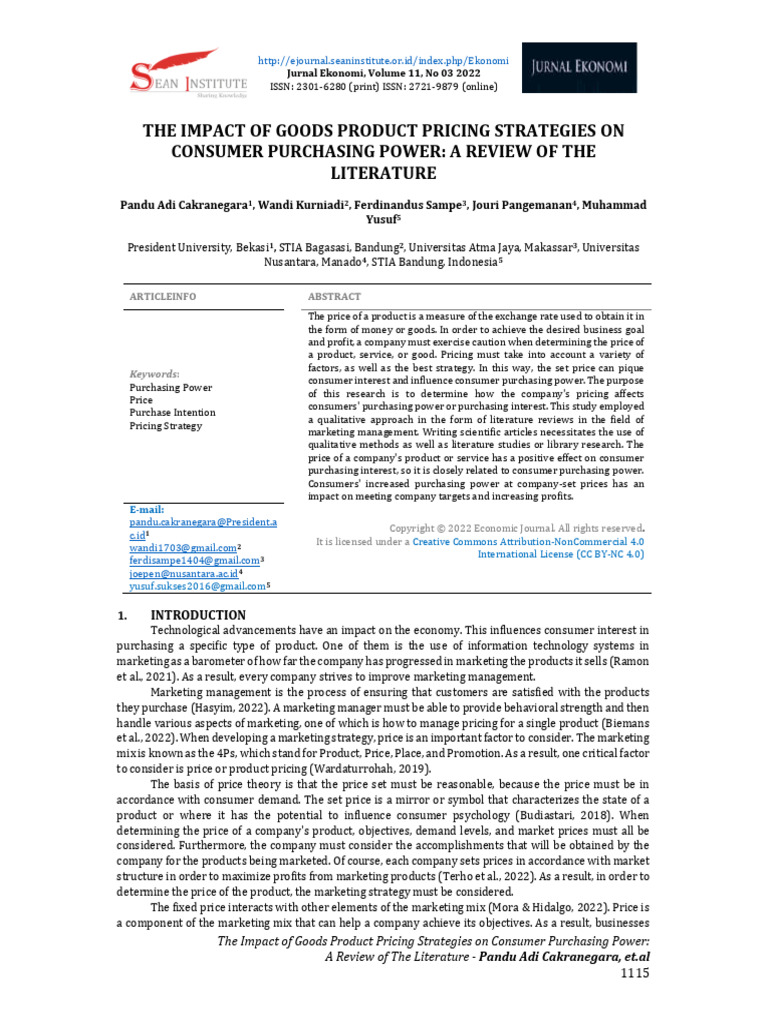 The Impact of Goods Product Pricing Strategies On Consumer Purchasing ...